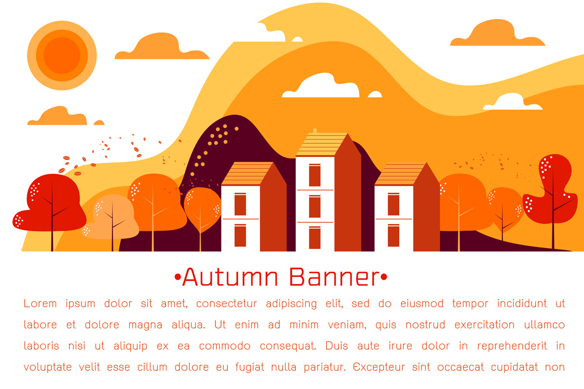 Banner of Autumn landscape, an Illustration by essense