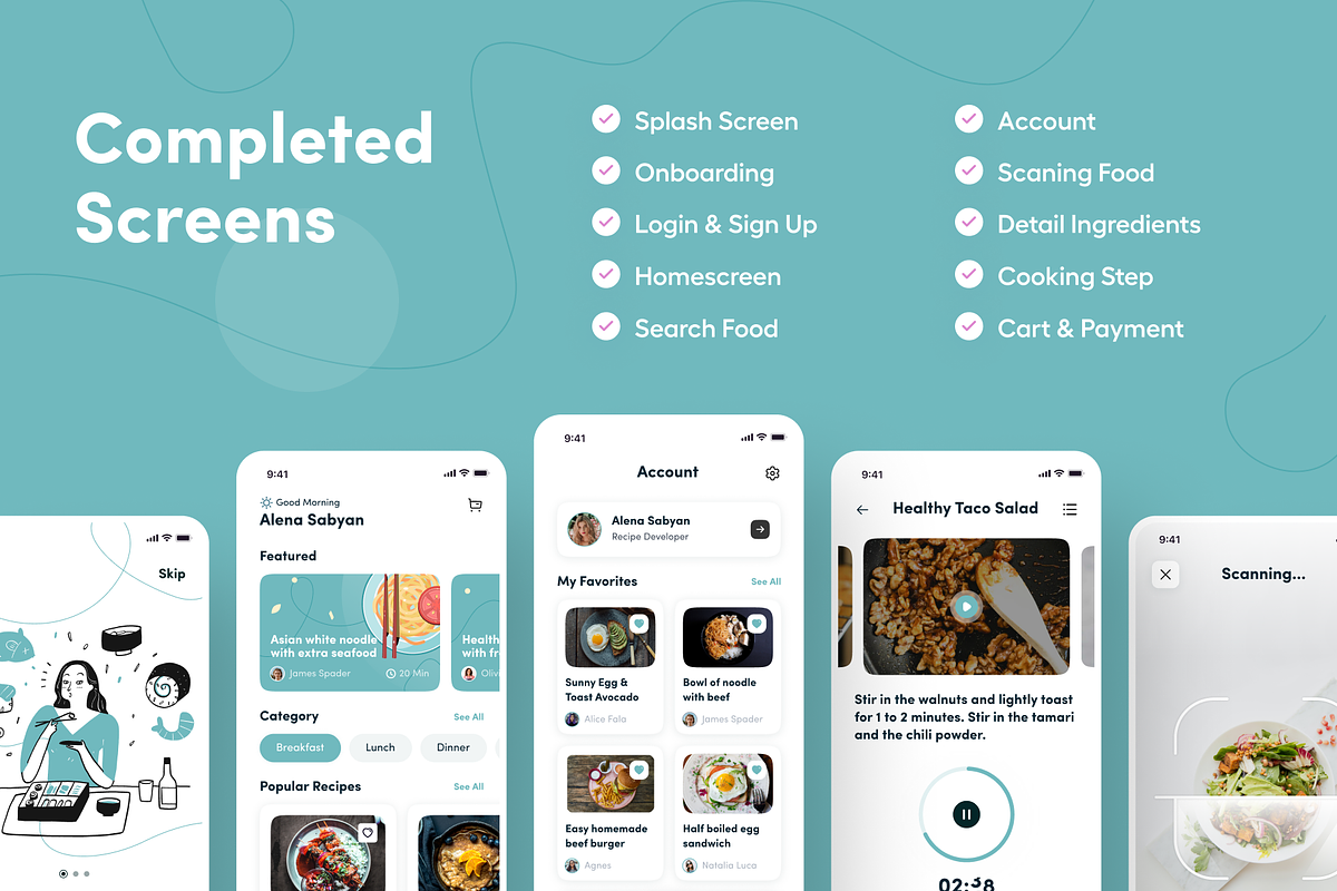 Recipely - Food Recipe App UI Kit