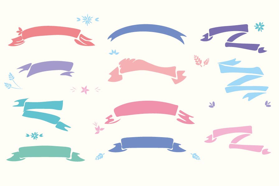 Hand Drawn Ribbon Clip Art, a Decorative Illustration by Svetlana Voloshina