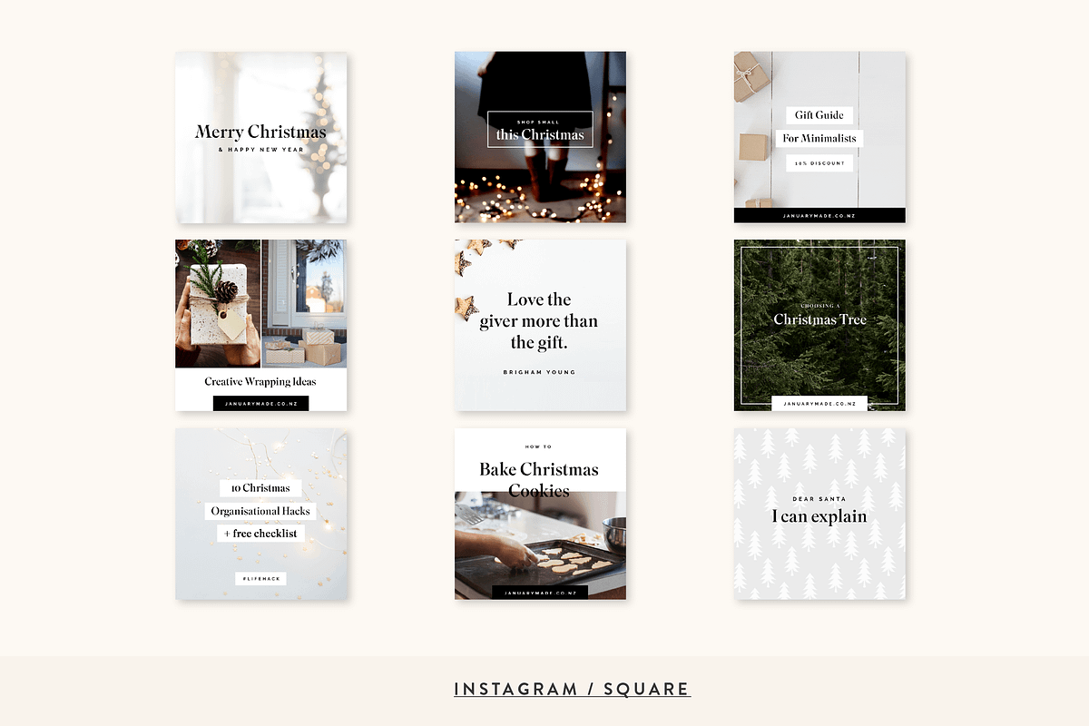 Christmas Instagram Pack, a Social Media Template by January Made Design