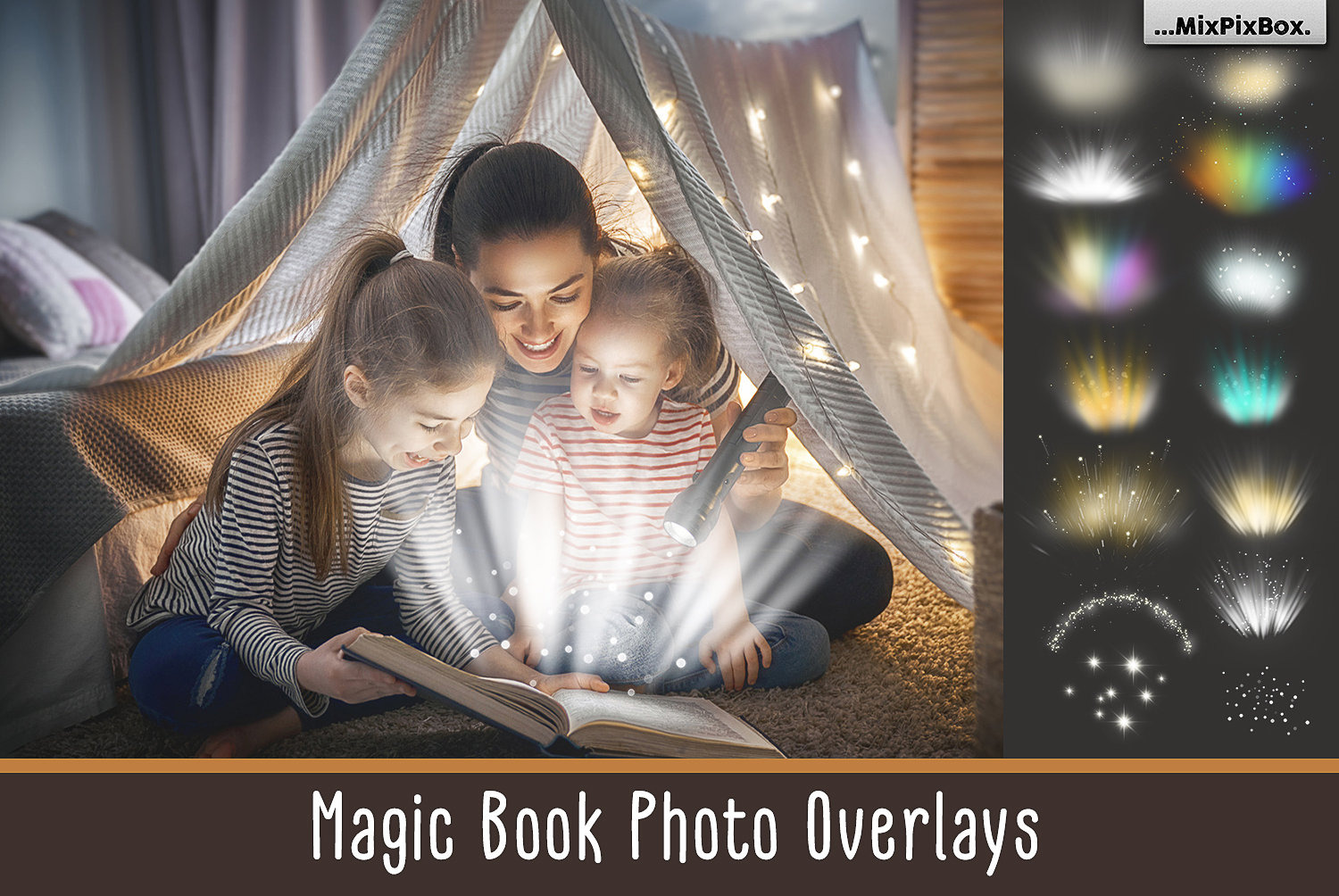Magic Book Light Photo Overlays, an Object Graphic by MixPixBox