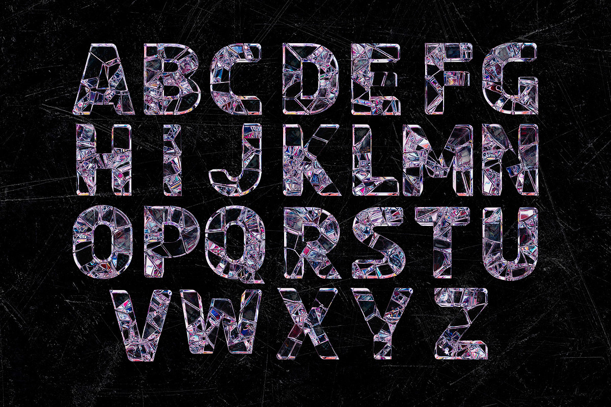 Fracture 3D Letters Set