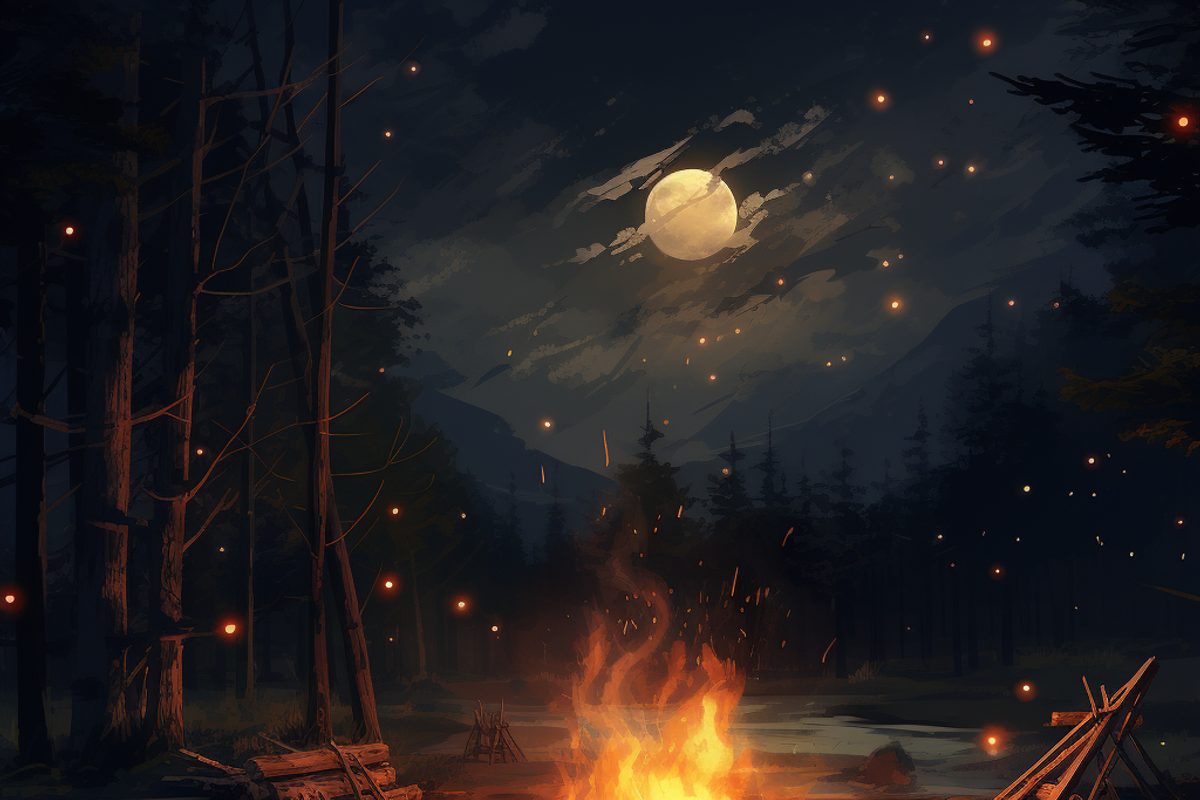 Vintage Campfire Background