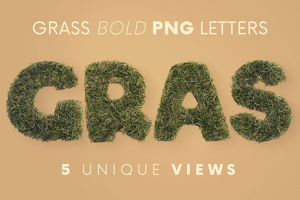 Grass Bold - 3D Lettering, an Object Graphic by MIIM