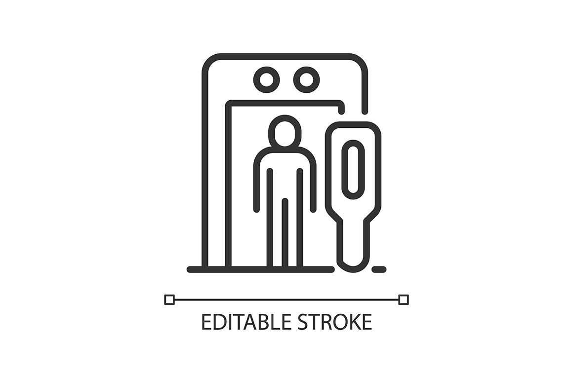 Airport border security linear icon, an Outline Icon by bsd studio