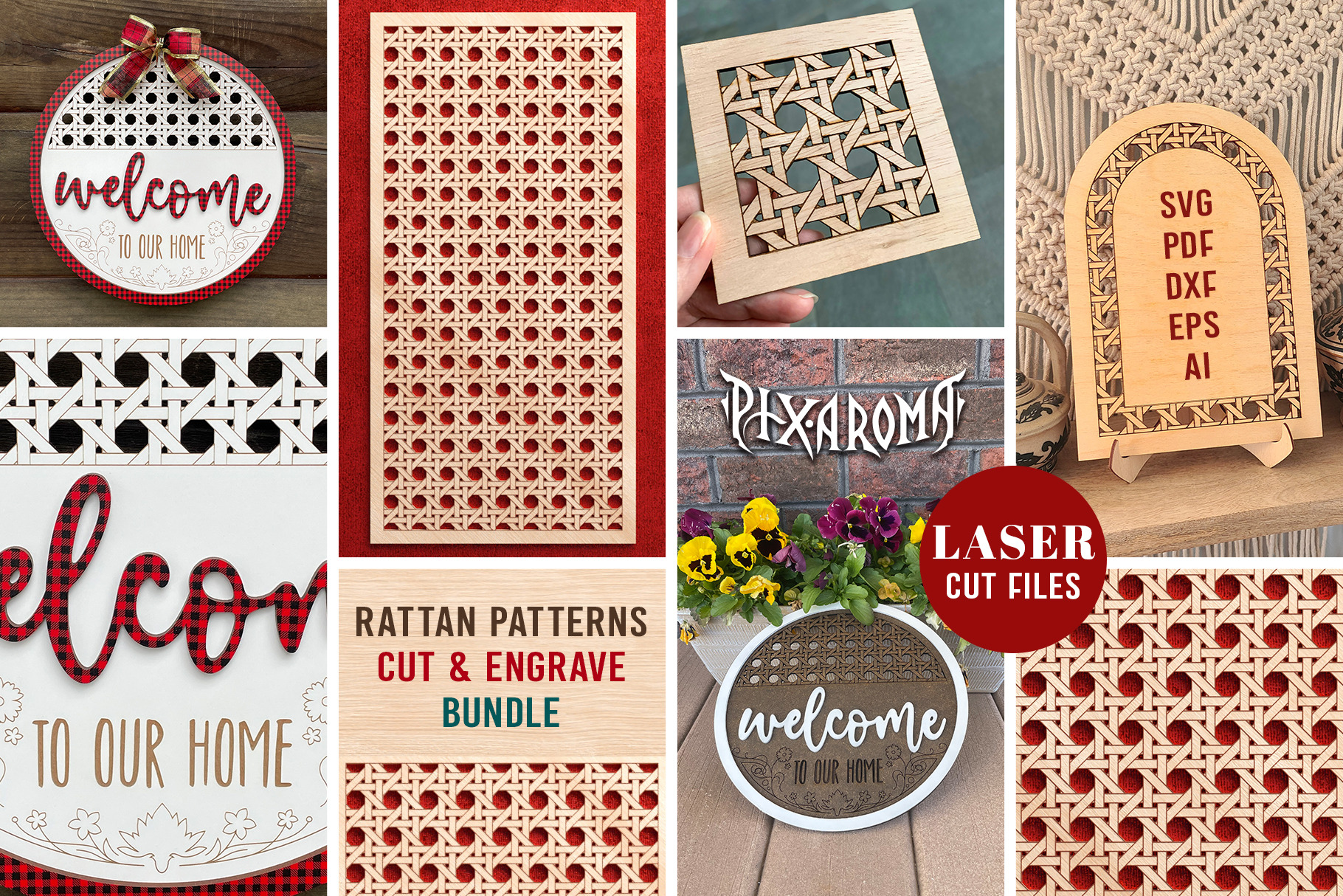 Rattan Pattern Bundle 2 | Cut Files, an Illustration by pixaroma