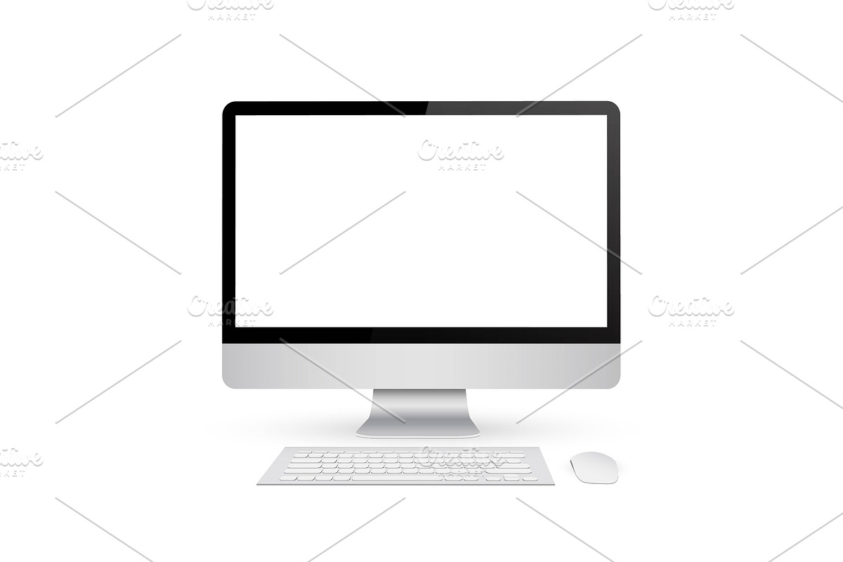 Monitor mock up with blank screen., an Object Illustration by HAPPY VECTOR