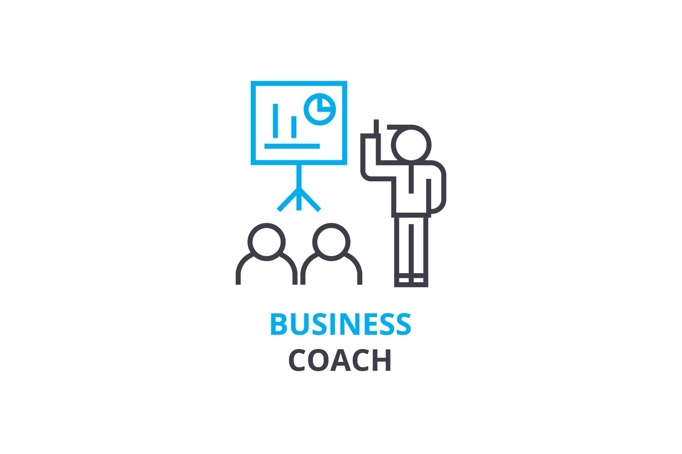 Business coach concept , outline icon, linear sign, thin line pictogram ...