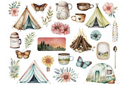 Glamping Camping Clipart Collection, a Graphic by JBArt Clipart