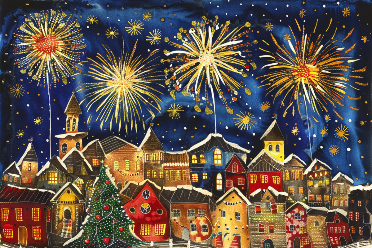 New Year’s Eve Fireworks Over Old Town