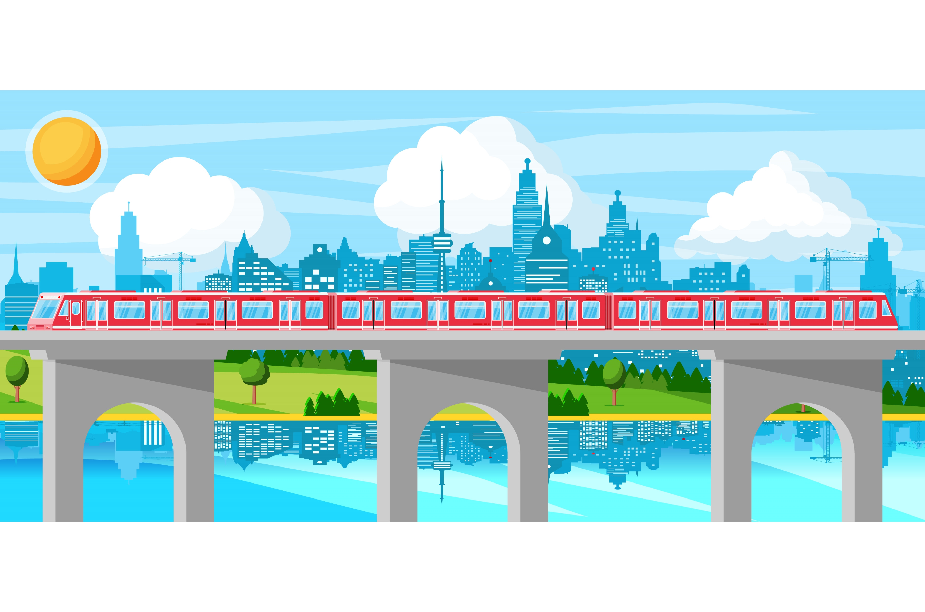 Skytrain and Landscape with, a Technology Illustration by Abscent