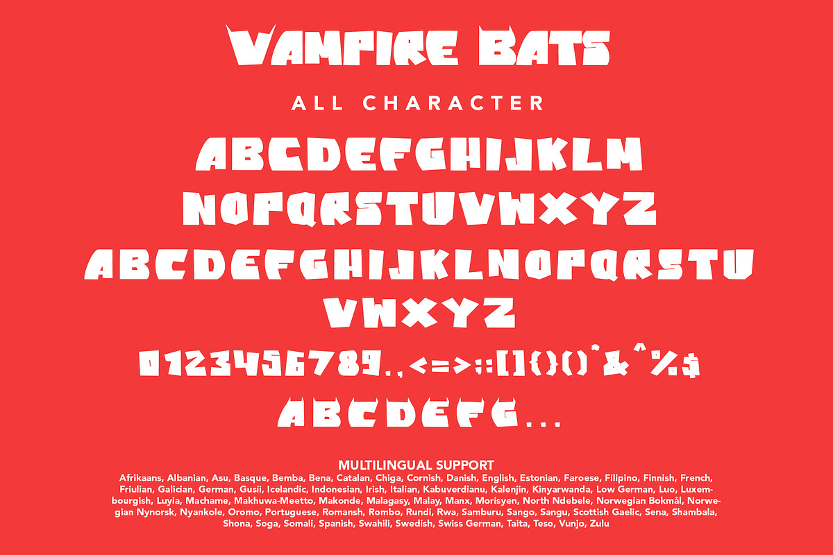 Vampire Bats - Halloween Display, a Handwritten Font by Arendxstudio