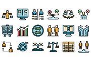 Comparison icons set vector flat, a Finance Illustration by Ylivdesign