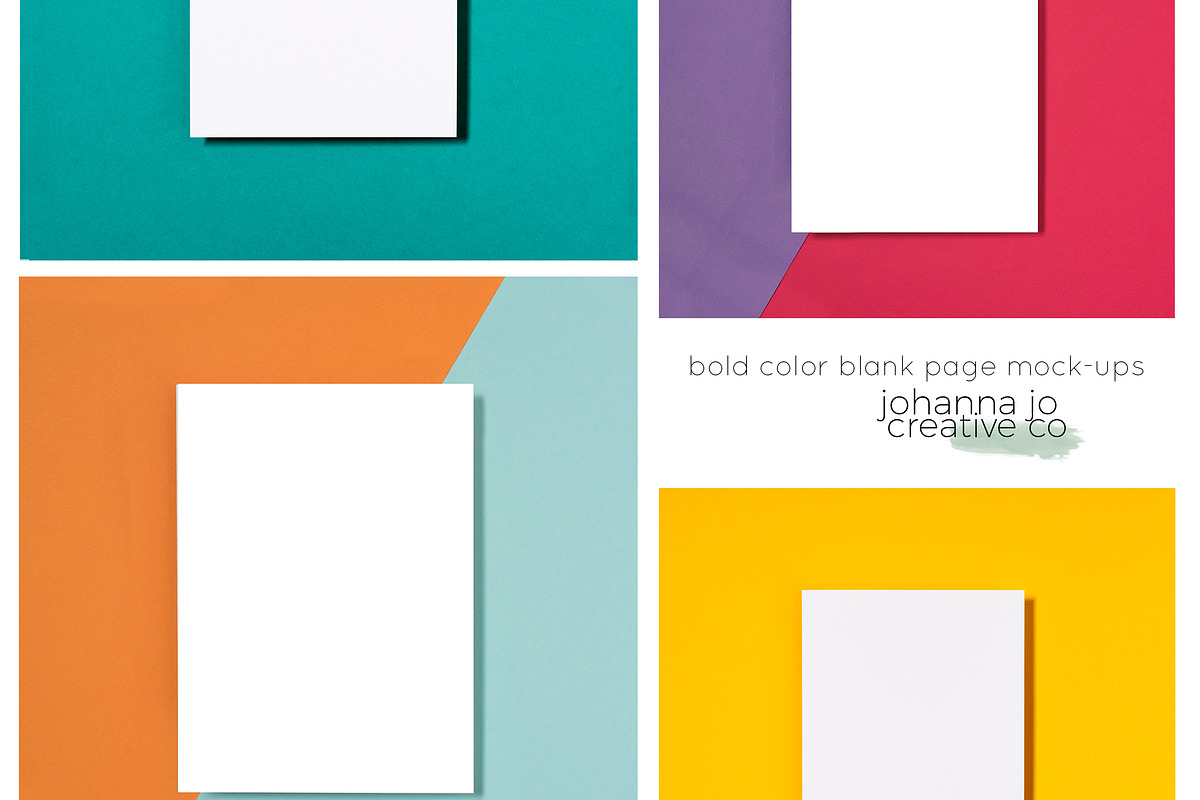Bold Color Blank Page Mock-Ups, a Templates & Theme by Johanna Jo ...