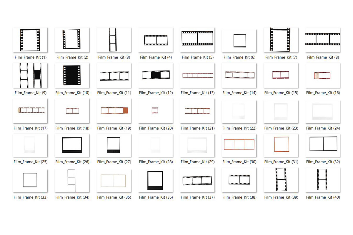 40 FILM BORDER | Negative Film Frame, a Texture Graphic by CCPreset