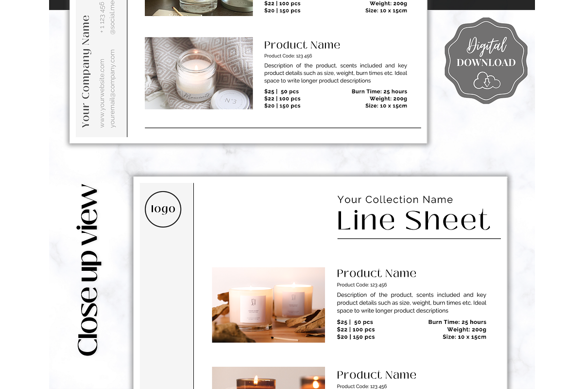 Price List Template | Line Sheet