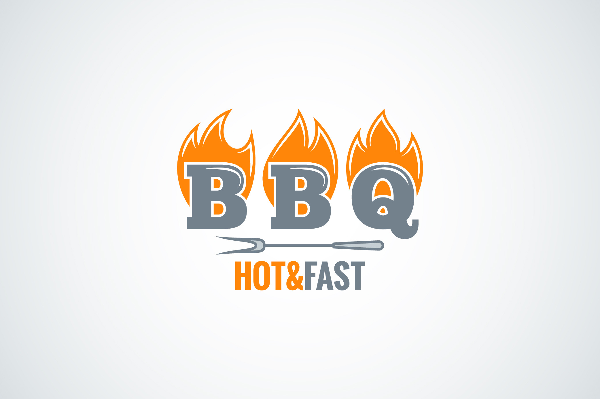 Barbecue fire logo design vector. | Food Illustrations ~ Creative Market