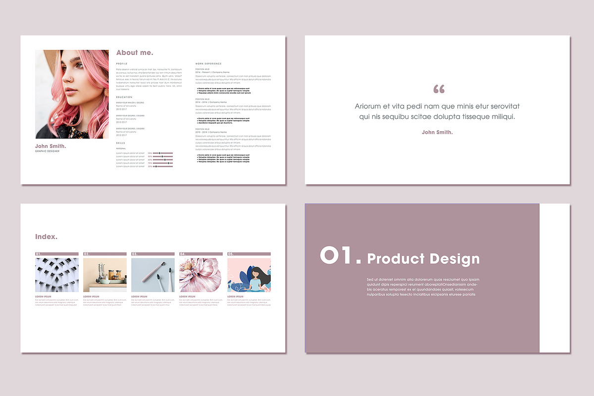 Purple minimal portfolio, a Presentation Template by McLittle Stock