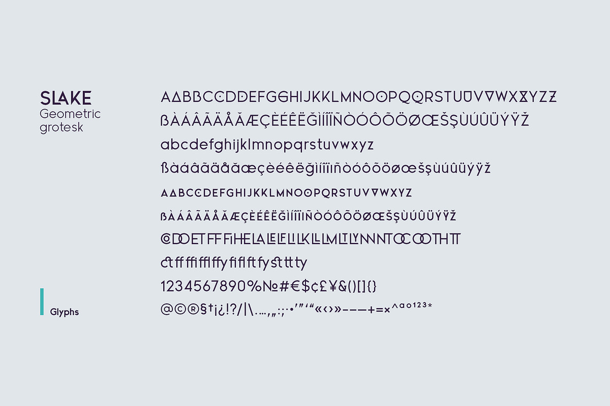 Slake Typeface, a Sans Serif Font by Victor Barac