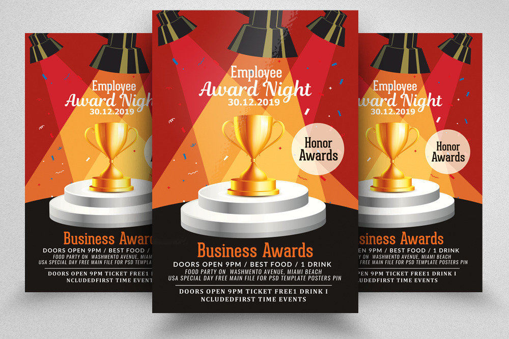 Employee Award Night Flyer, a Flyer Template by Design Up