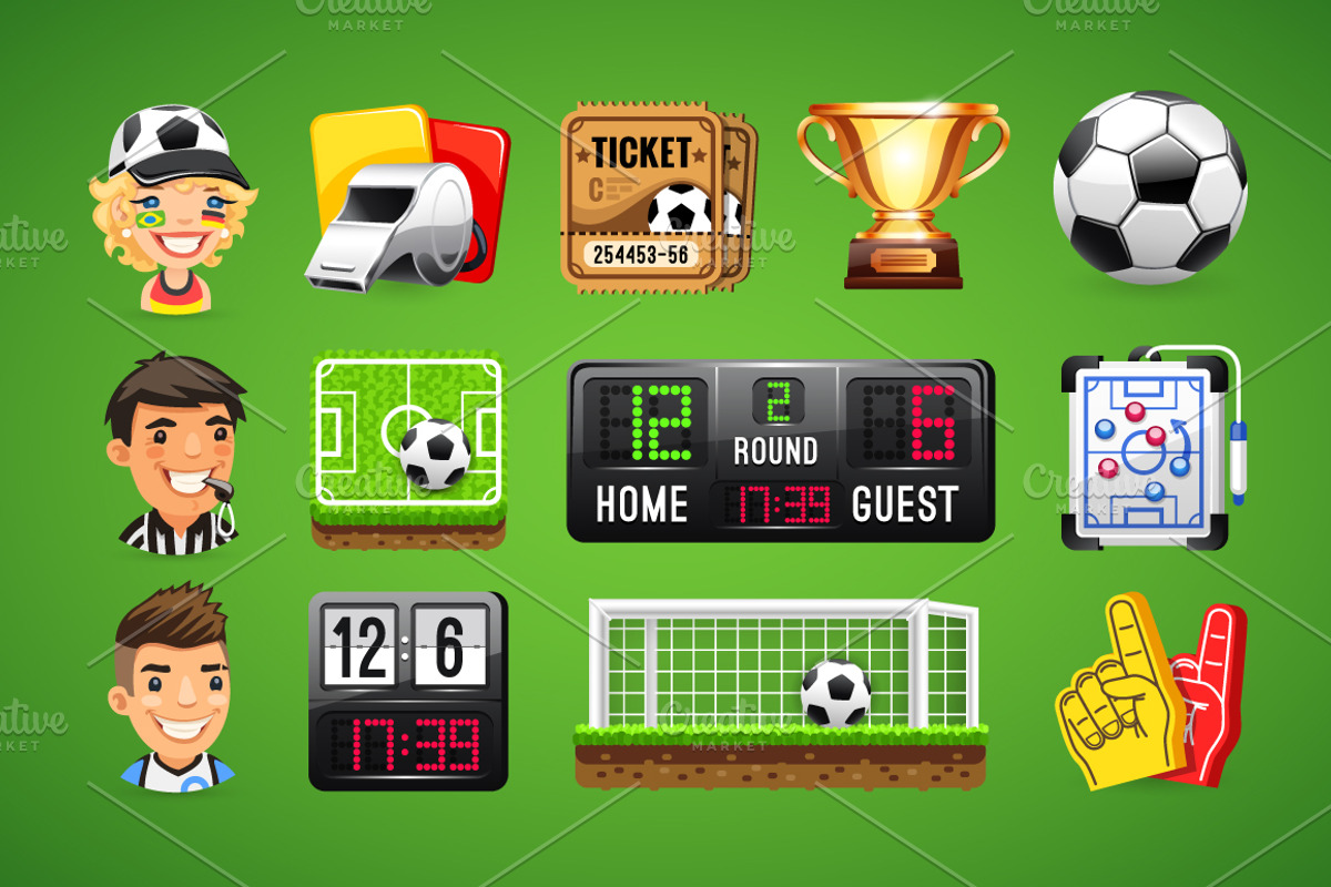 Soccer Icons Set, an Icon by Voysla's Shop