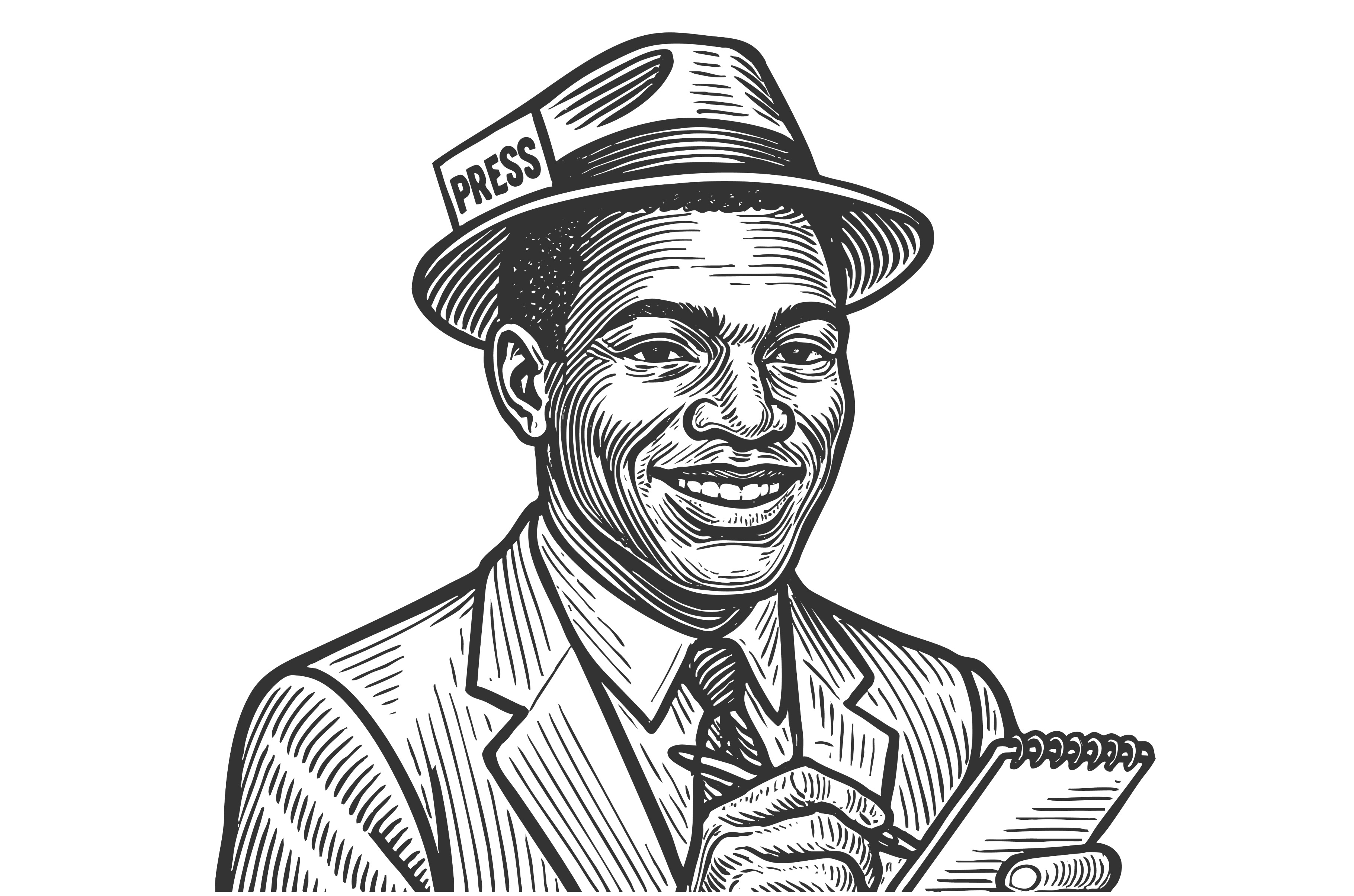 male Journalist Writing in Notepad, a Person Illustration by AlexArt