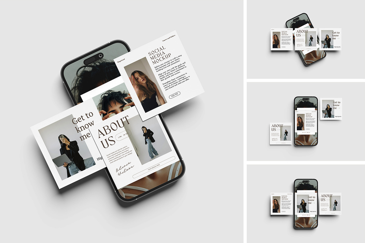 Social Media Mockup, an iPhone Mockup by Qwertymockup