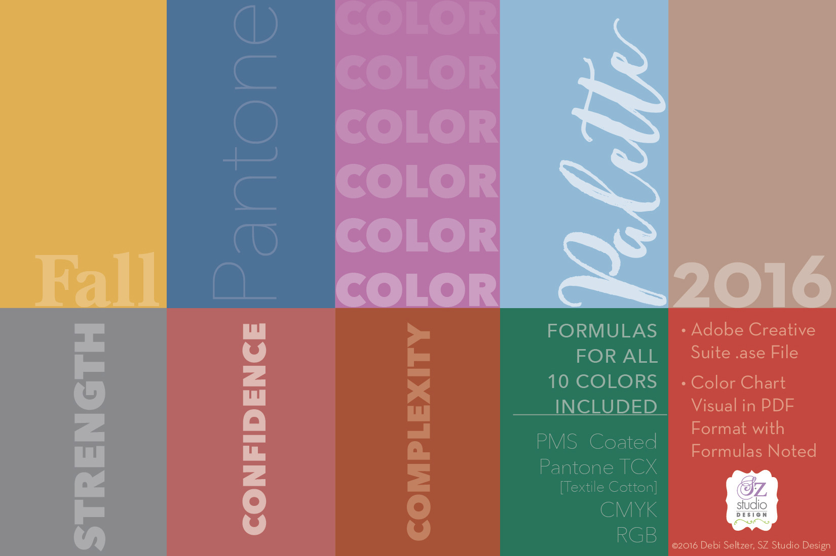 Pantone Fall 2016 Color Palette, a Palette Add-On by SZ Studio Design